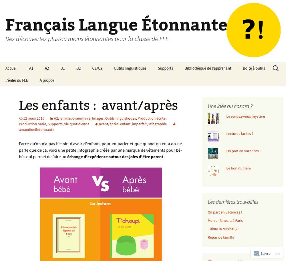 Le moteur du FLE sur le thème : Avant/Après