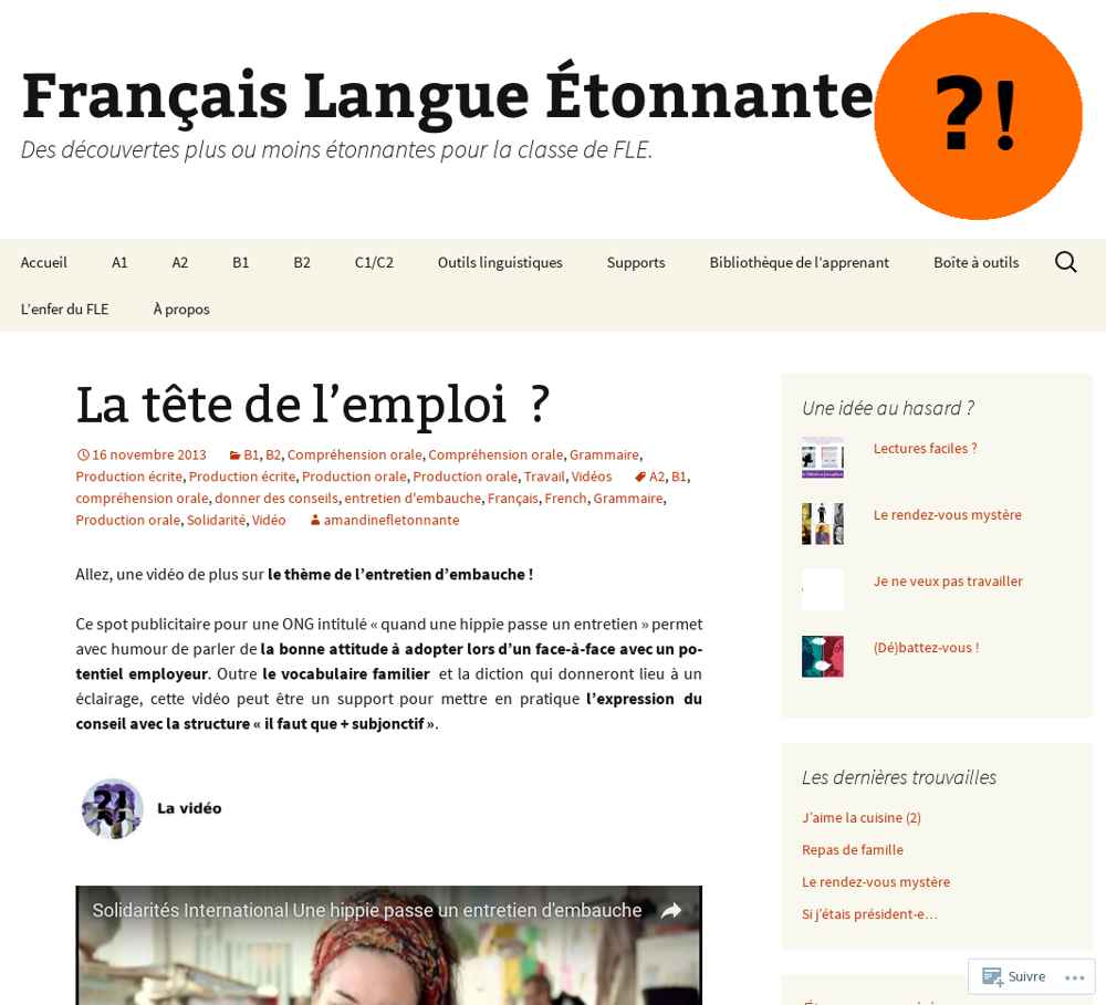 Le moteur du FLE sur le thème : Entretien D'Embauche